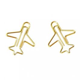Airplane Shaped Paper Clips | Gold Decorative Paper Clips | DuoDuo Art ...